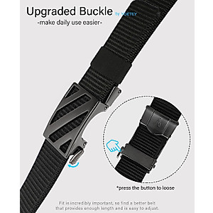 YOETEY Ratchet Tactical Gun Belt for Men - 1.5" Stiff Nylon Web Work Belts Heavy Duty for Concealed Carry Holster