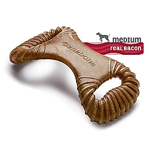 Benebone Dental Durable Dog Chew Toy for Aggressive Chewers, Real Bacon, Made in USA, Medium
