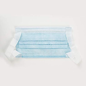 Single Use Pullout Comfort Earloop Disposable Face Mask (Pack of 50), Blue - Latex Free