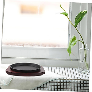 MUSISALY 1 Set Barbecue Plate Steak Grill Plate Grilled Fish Plate Wood Serving Tray fajita Serving Platter fajita Griddle Non Stick Fry pan Steak Plates Baking pan Iron Plate Metal