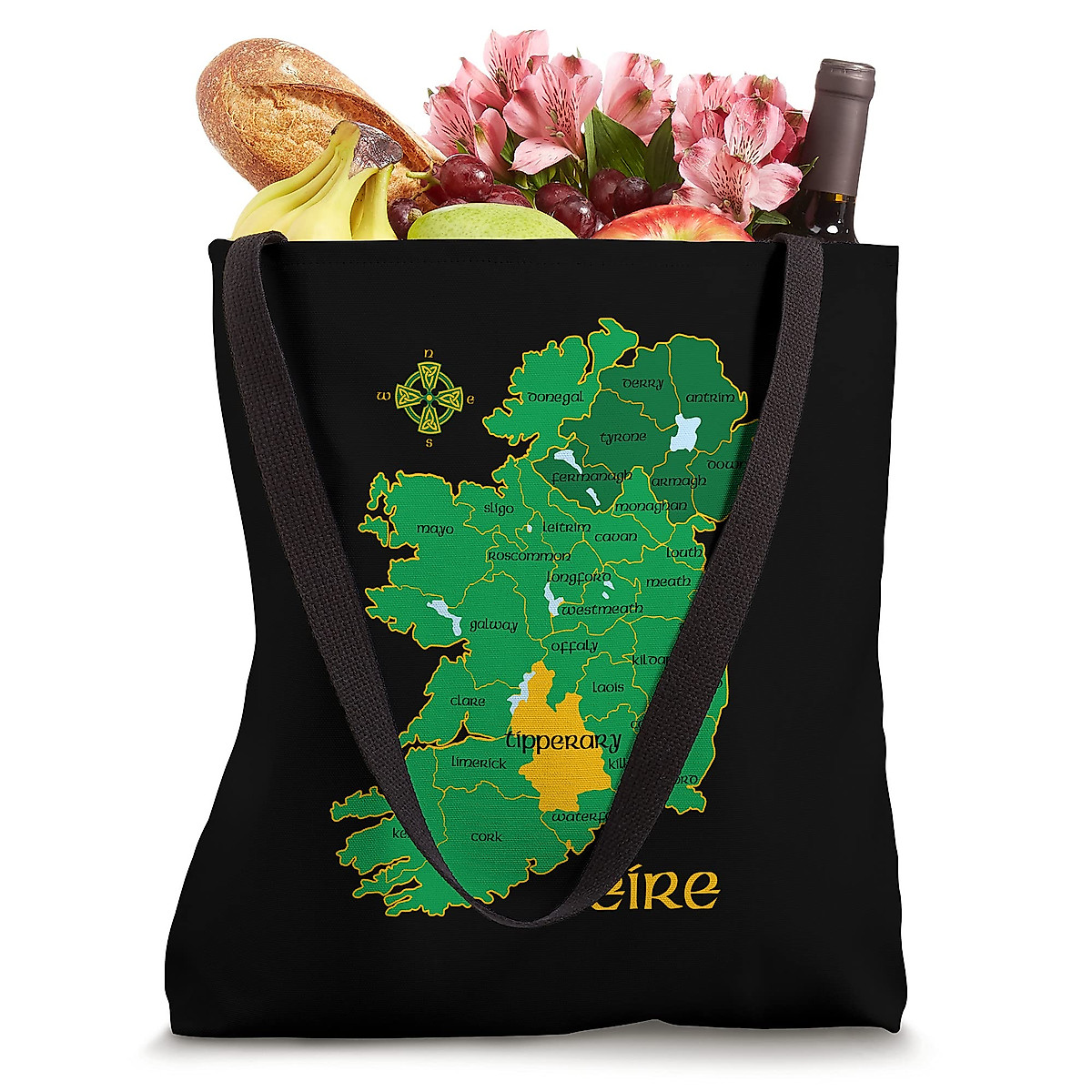 Tipperary Ireland County Map Eire Irish Travel Tote Bag