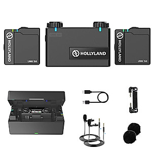 Hollyland Lark 150 Wireless Dual Microphone System,2.4GHz Digital Wireless Transmission with Charging Case