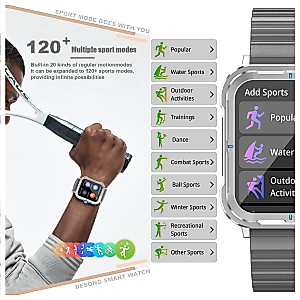 Desong Smart Watch(Call Receive/Dial), Fitness Tracker with Heart Rate/Sleep Monitor,1.83'' Full Touch Screen Smartwatch Compatible Android and iOS Phones,2022 Smartwatches for Men Women