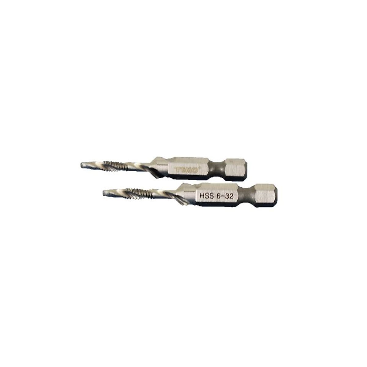 TMAX 2 pc 6-32 Combination Drill and Tap Multi Use Deburr Countersink Hex Bit