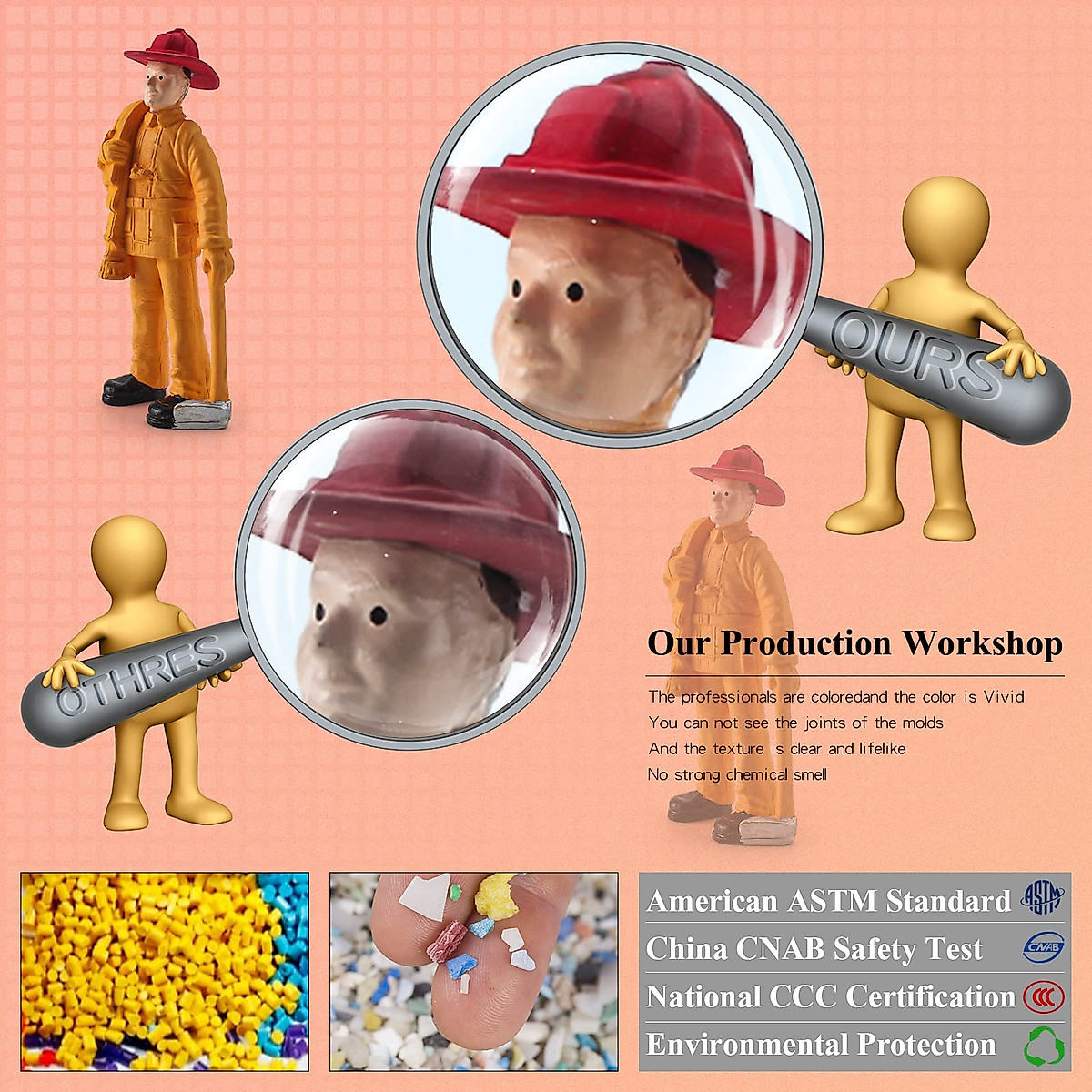 BRETOYIN 1Inch Mini Working People Figurines Toy Playset Individually Hand-Painted Mini People Action Figures Realistic People Figurine Model Toy for Kids