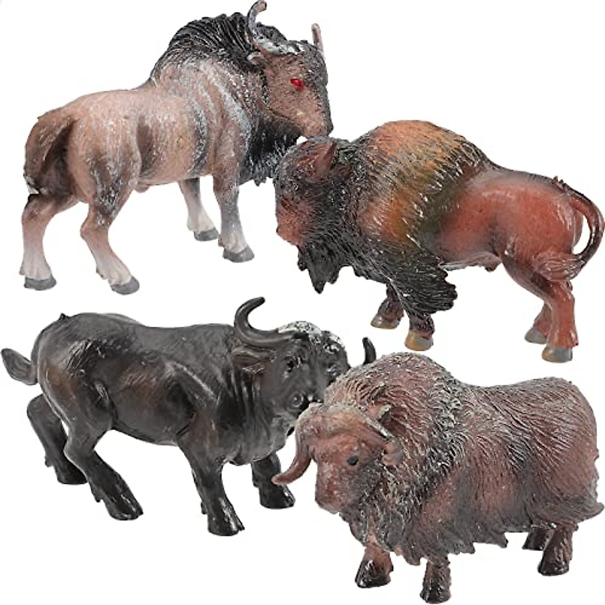 LUOZZY 4 Pcs Miniature Cow Decor Bonsai Cow Modelss Tabletop Mini Cow Figurines (B)