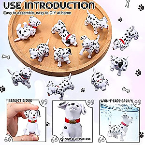 18 Pieces Mini Dog Animals Miniature Figurines Resin Dalmatian Cake Toppers Terrarium Crafts Ornament for Cake Decoration Garden Home Party Decor(18)