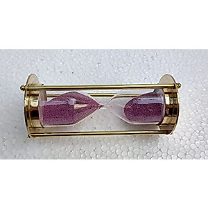 Antique Hourglass Sand Timer 3 min. Decorative Modern Brass Sand Timer Hourglass hanzla Collection by Indian Instruments, 6 inch