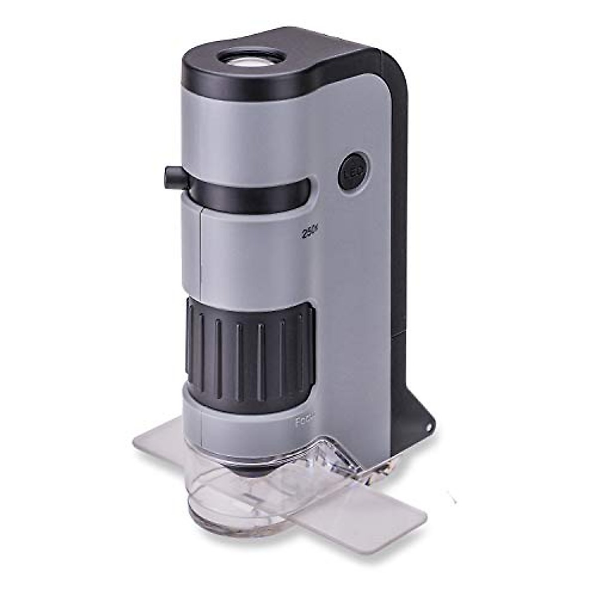 Carson MicroBrite Plus 60x-120x LED Lighted Pocket Microscope (MM-300) & MicroFlip 100x-250x LED and UV Lighted Pocket Microscope with Flip Down Slide Base and Smartphone Digiscoping Clip (MP-250)