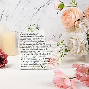 Bridesmaid Gifts Maid of Honor Gifts from the Bride Bridesmaid Proposal Gifts Acrylic Heart Sign with Flowers Eucalyptus Leaves Thank You Gift for Bridesmaids Wedding Party