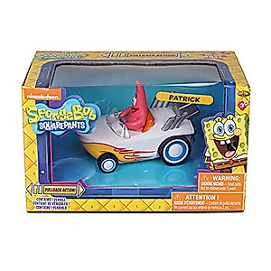 NKOK Spongebob Squarepants Pull Back Patrick Hot Rod Boat, Pull Back and Watch Patrick Zoom, No Batteries, No Controls, No Hassle, Fun–Fast–Portable, Great Gift, Officially Nickoledeon Licensed