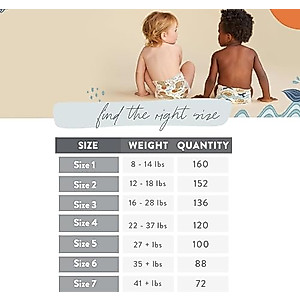 The Honest Company Clean Conscious Diapers | Plant-Based, Sustainable | Orange You Cute + Feeling Nauti | Super Club Box, Size 3 (16-28 lbs), 136 Count