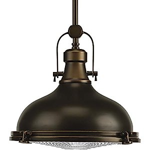 Progress Lighting P5188-108 Fresnel Lens Pendants, Bronze