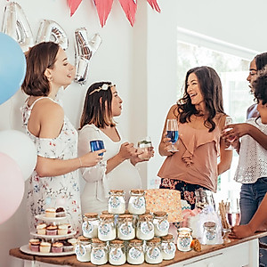 Threlaco 20 Pcs Baby Shower Favors Party Candle Lavender Scented Jars Candle Bulk Glass Mason Jar Candles Wax Candle for Guests Gender Reveal Party Gifts(Leaf)