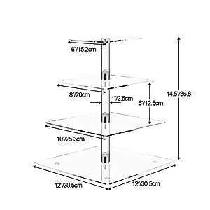 Yumhouse Cupcake Stand for 50 Cupcakes,4-Tier Acrylic Cupcake Tower Holder,Cupcake Holder,Dessert Stands with LED Light String for Cupcake Display,Wedding,Birthday,Baby Shower