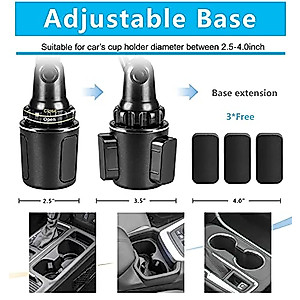 TECOTEC Universal 2 in 1 Car Cup Holder Tablet Mount, Upgraded 9" Long Neck Cup Holder iPad Holder for All Cellphones/Z Fold 3/2/Rugged Phones/Tablets up to 12.9"