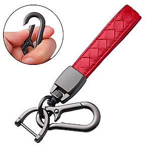 Sindeda for Honda Key fob Cover with Leather Keychain,Soft TPU Full Cover Protection,Key fob case Compatible Honda Accord Civic CRV Pilot Odyssey Passport Smart Remote Key，Key Fob Shell Red