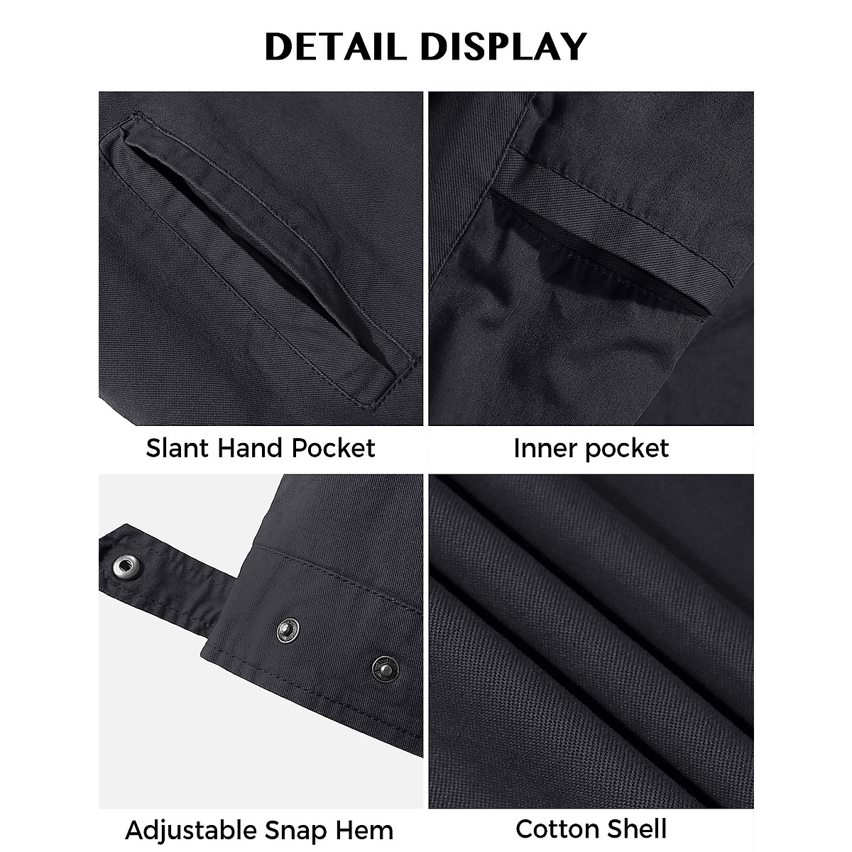 WenVen Men's Washed Cotton Safari Jacket Canvas Windbreaker Coat (Grey, M)