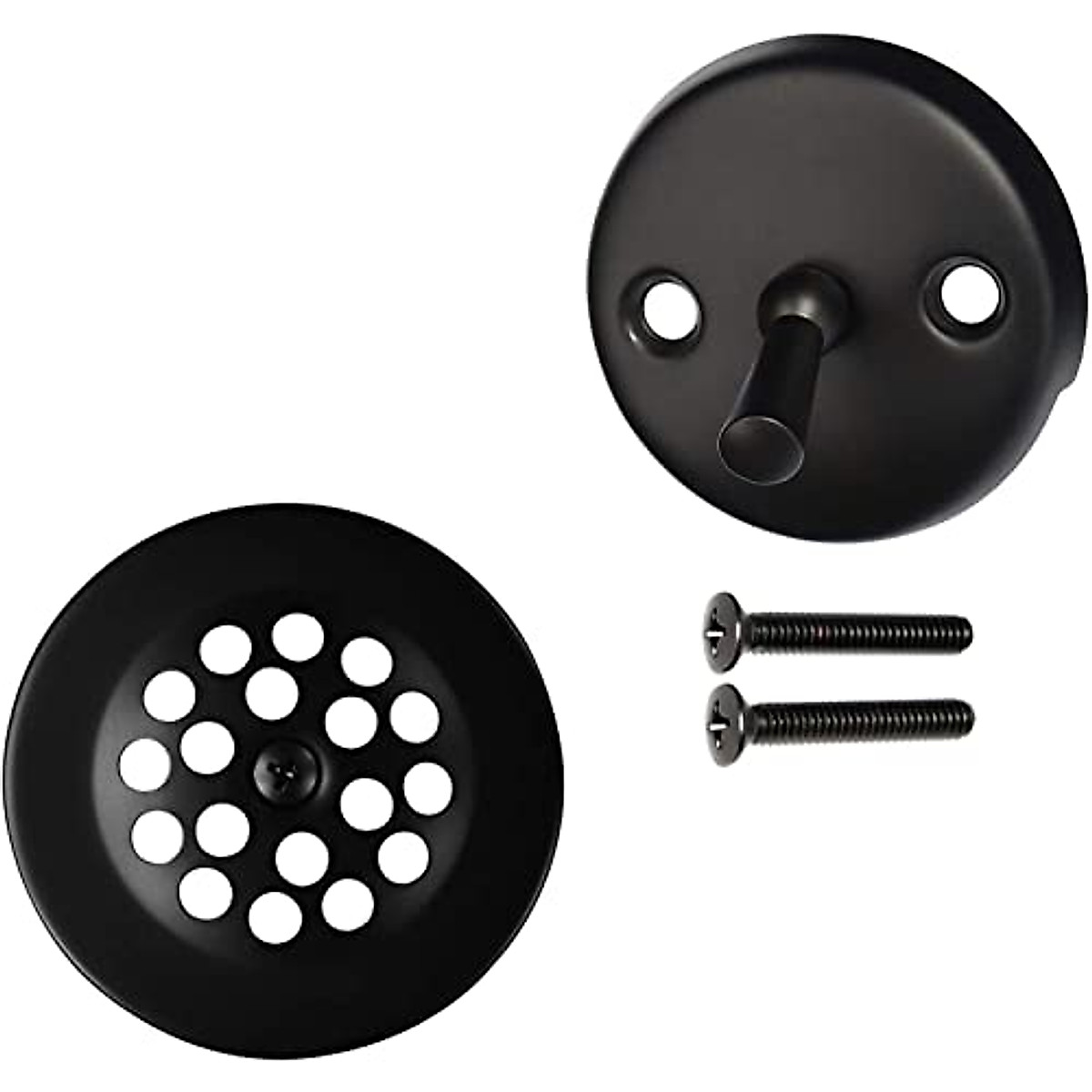 Westbrass D92-62 3-1/8" Trip Lever Bathtub and Shower Drain Kit with 2-Hole Overflow Faceplate, 1-Pack, Matte Black