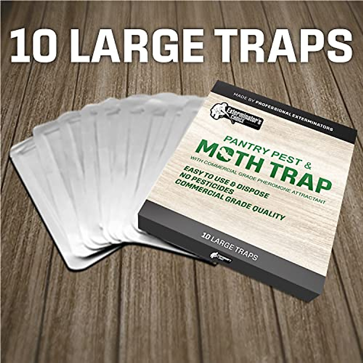 Exterminators Choice 10 Pack Professional Grade Pantry and Moth Traps with Pheromone Attractant | Effective Non-Toxic Safe