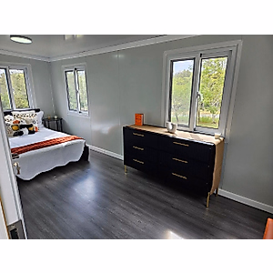 Double-Storey barn Homes 2024 Folding prefab House Expandable Tiny Home for Adults, Portable prefab House with bedrooms, Bathroom, Kitchen | Modular Container Tiny Steel Home Brown Color (20 FT)