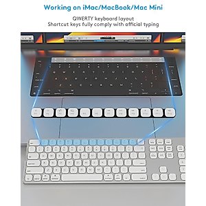 All-Aluminum Wired Keyboard for Apple Mac OS,Plug-n-Play Cable Connection in USB-A+C Port,Full Size USB Keyboard with Numeric Keypad for iMac/Mac Mini or MacBook Pro/Air Laptop