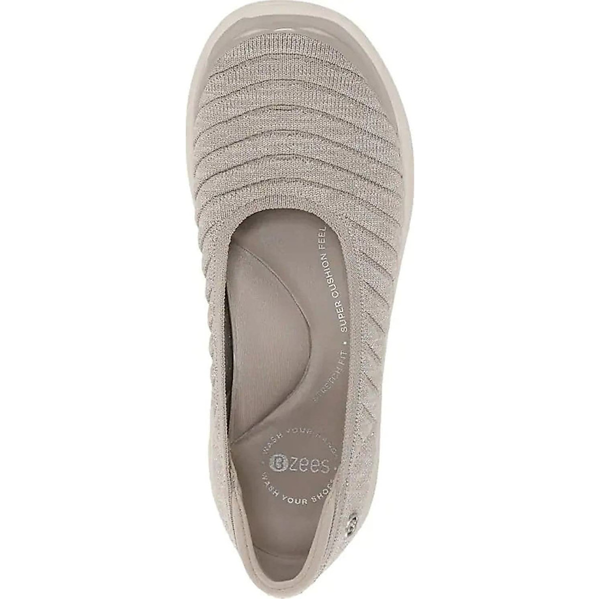 BZees Women's Legato Slip-On Flat Ballet, Taupe, 9