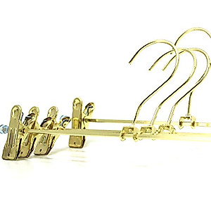 30Pack Koobay 13.7" Gold Shiny Metal Heavy Duty Clips Pants Hangers Trousers with Swivel Hook