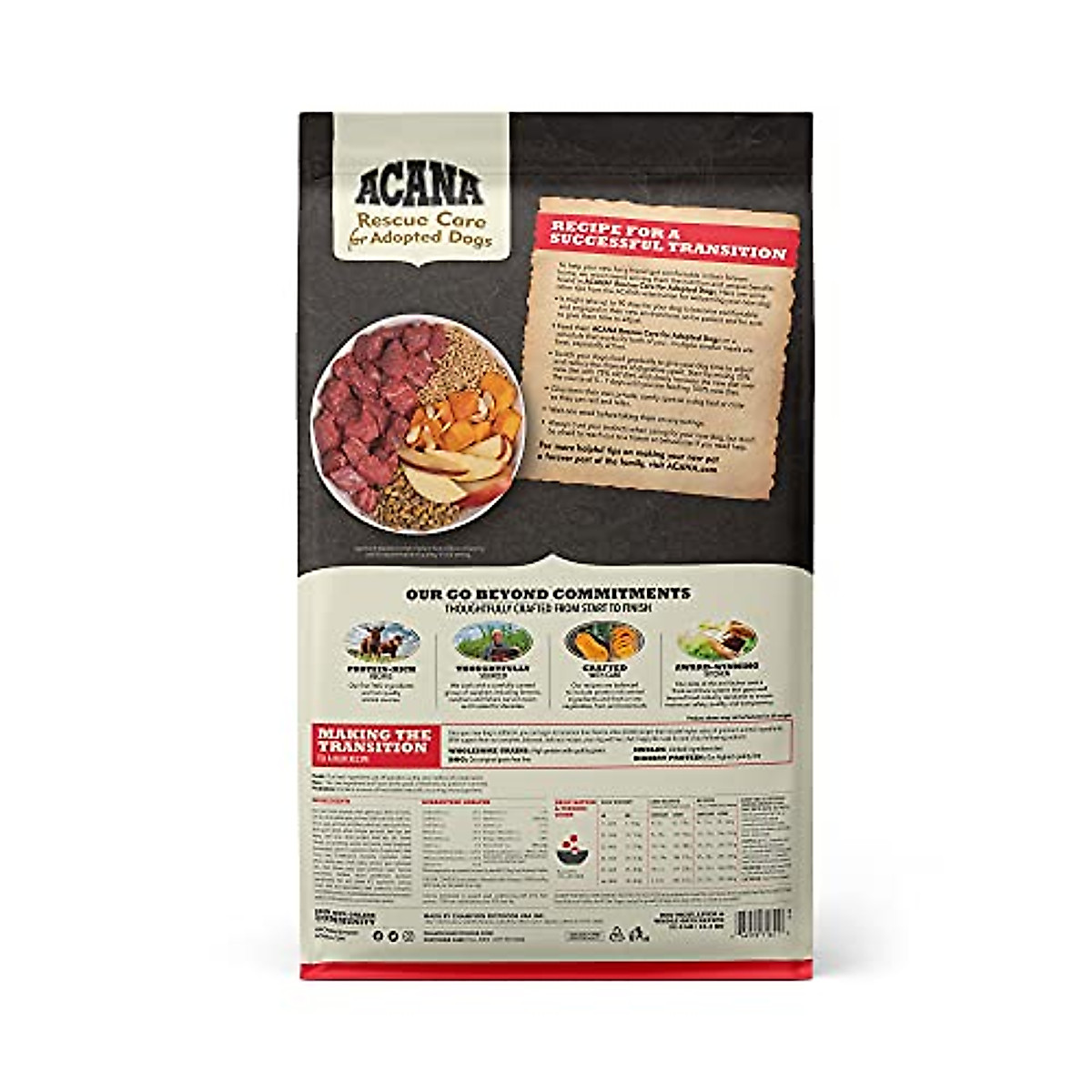 ACANA Rescue Care For Adopted Dogs, Red Meat, Liver & Whole Oats Recipe, 22.5lb | Premium Dry Dog Food