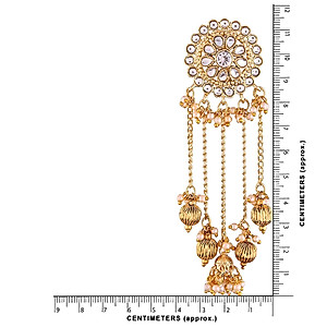 Aheli Dangle Earrings with Tassel Faux Kundan Embellishment Indian Fashion Ethnic Wedding Party Bollywood Jewelry for Women