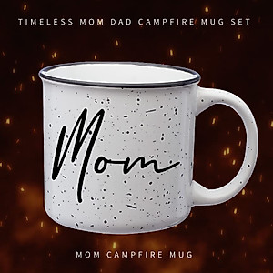 Mom Dad Campfire Mug Set - New Parents Couples Gifts - Pregnancy Announcement - Gift Ideas for Expecting Parents - Top Mom and Dad Gift Set for New Parents - Baby Shower