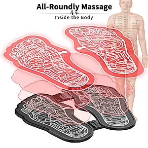 EMS Foot Massager Mat - Electric Feet Massager Pad Legs Circulation Sore Relief Acupressure Acupuncture Device Anti Fatigue Feet Relaxation Machine for Women Men