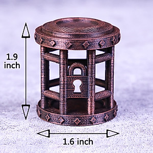Dice Jail D&D, DND Dice Jail, Time Out cage, Punish Your Bad Dice in Our Cage of Shame, Accessories Gift for Dungeons and Dragons (Red Copper)