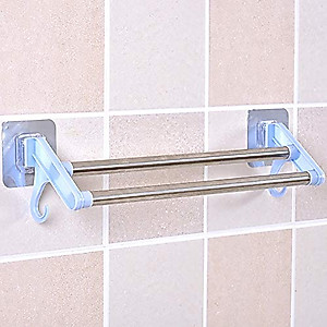 shlutesoy Kitchen Multifunctional Towel Cabinet Rack Hanger Bathroom Double Pole Holder Light Purple