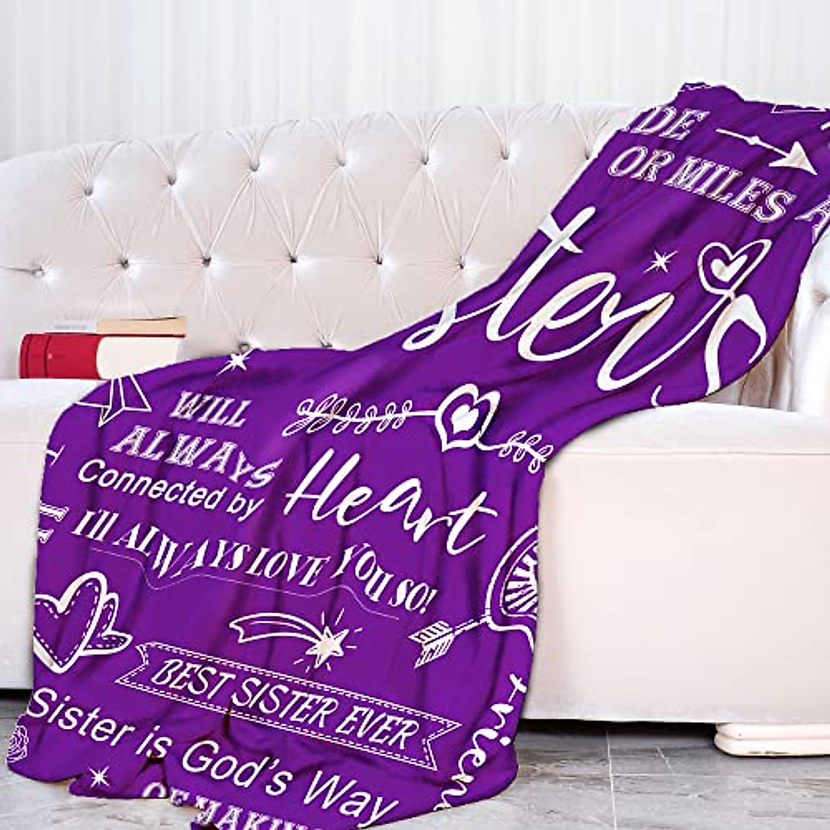 Pinata Sister Gifts Blanket,Gifts for Sister Throw Blanket, Gifts for Women,Sister Gifts from Sister,Sister Gifts for Birthday,Mothers Day,Valentines Day-Soft Purple Blanket 50" X 60"