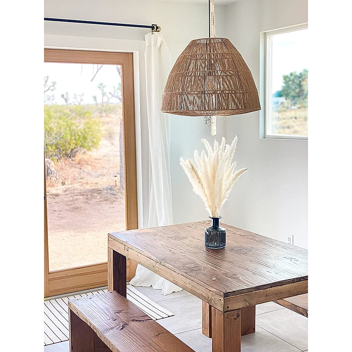 30 Pcs White Pampas Grass ,17 inch/45 cm Natural Dried Pampas Grass Branches Decor for Home Kitchen Garden Party Photographing Flower Arrangement Vase Decor（White