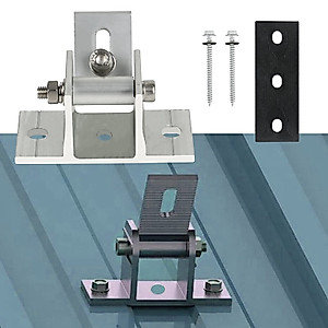 Copgge Adjustable Solar Panel Tilt Mount Bracket Solar Panel Roof Mount Stand RV Solar Panel Mounts Clamp Tilt Angle 10°-60° Individually Flat Roof Mount Holder for Solar Panel 400 W, 500 W (4)