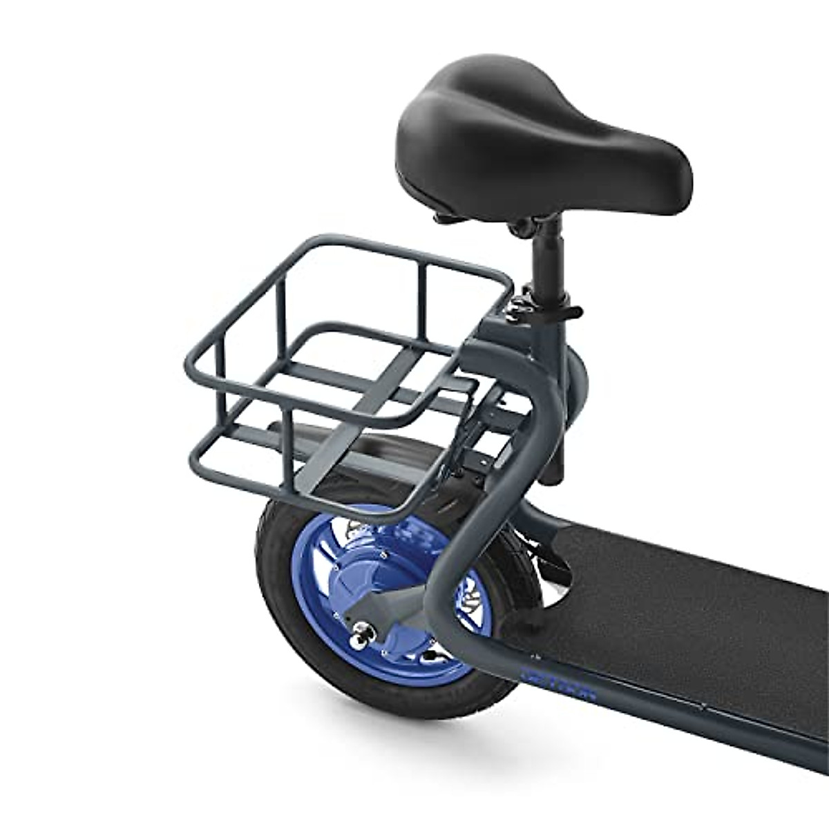 Jetson Ryder Electric Scooter, 15.5 MPH, 12 miles Max Range, Twist Throttle, 250-Watt Motor, Adjustable Seat, Foldable Handlebar, Rear Basket, Ages 12+, Gray, JRYDER-GRY