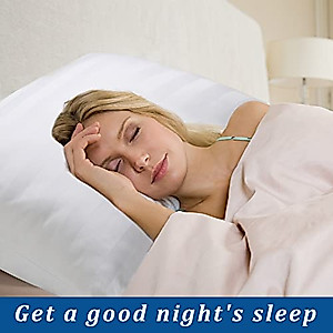 Pillow Cases Standard Size, 100% Egyptian Cotton Pillow Protectors with Zipper, 400 Thread Count Sateen Weave White Pillowcases Standard Size Set of 2, Premium Quality Pillow Covers for Home/Hotel