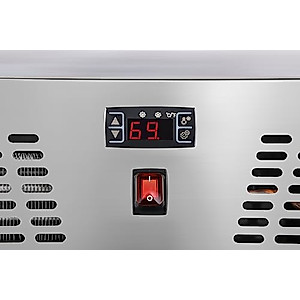 KoolMore KM-CGD-8HP 31 in. Countertop Ice Cream Display case with 4 Pans and Glass Sneeze Guard in Stainless-Steel