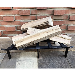 Hi-Flame HIFLAME 15 Inch Fireplace Log Grate Steel Fire Grate for Wood Burning Stove Firewood Holder, Heavy Duty Wide Iron for Indoor Chimney and Outdoor Camping Fire Pit (Black) (15 Inch)