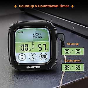 SMARTRO ST59 Digital Meat Thermometer for Oven BBQ Grill Kitchen Food Cooking with 1 Probe and Timer