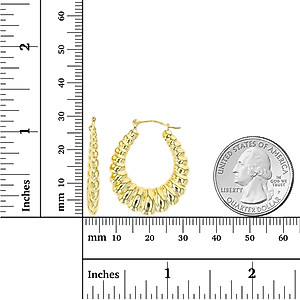 14K Yellow Gold 3.50mm Polished Shrimp Hoop Earrings | Earrings For Sensitive Ears | 14K Gold Hoops | Solid Gold Earrings For Women