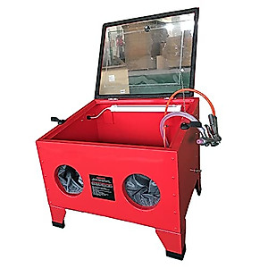 AutoForever 25 Gallon Bench Top Air Sandblasting Cabinet Sandblaster Blast Large Cabinet Air Sand Blaster w/Spray Gun Steel Best Gift for Christmas