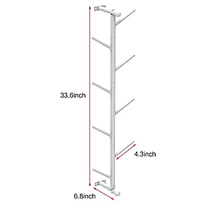 2-Pack Vertical Wall Mount Coat Rack, Modern Tree Branch Style Wall Mount, and 180° Rotary Design for Entryway, Hallway, and Bedroom Storage of Coats, Hats, Bags, Scarves, and Clothes (White)
