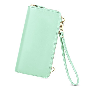 nuoku Wallet for Women Credit Card Holder Cell Phone Purse Sofa PU Leather Wallet with RFID Blocking Clutch Wristlet