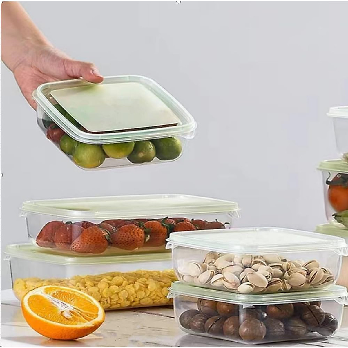 Morixkifu 2Pcs Sliced Cheese Container for Fridge, 650ml Plastic Clear Cheese Box for Fridge, Airtight Cheese Slice Holder, Food Storage Containers with Lids (2Pcs)