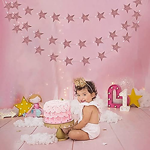 GCWEIYYDS Star Paper Garland Toy Stars Decorations Party Banner Hanging Decoration Rose Gold