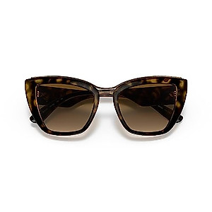 Dolce & Gabbana Women's Round Fashion Sunglasses, Havana/Gradient Brown, One Size