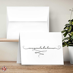 Congratulations Greeting Cards and Envelopes – Congrats Class of 2024 Graduation, Wedding, Engagement, Job Promotion, Baby Shower and Celebration Success Achievement – 4.25" x 5.5" – 25 per Pack
